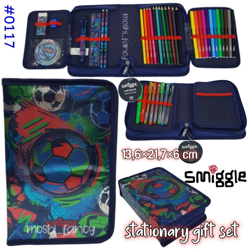 Jual Smiggle Midi Zip Kit Stationary Gift Set Bola / Pencil Case ...