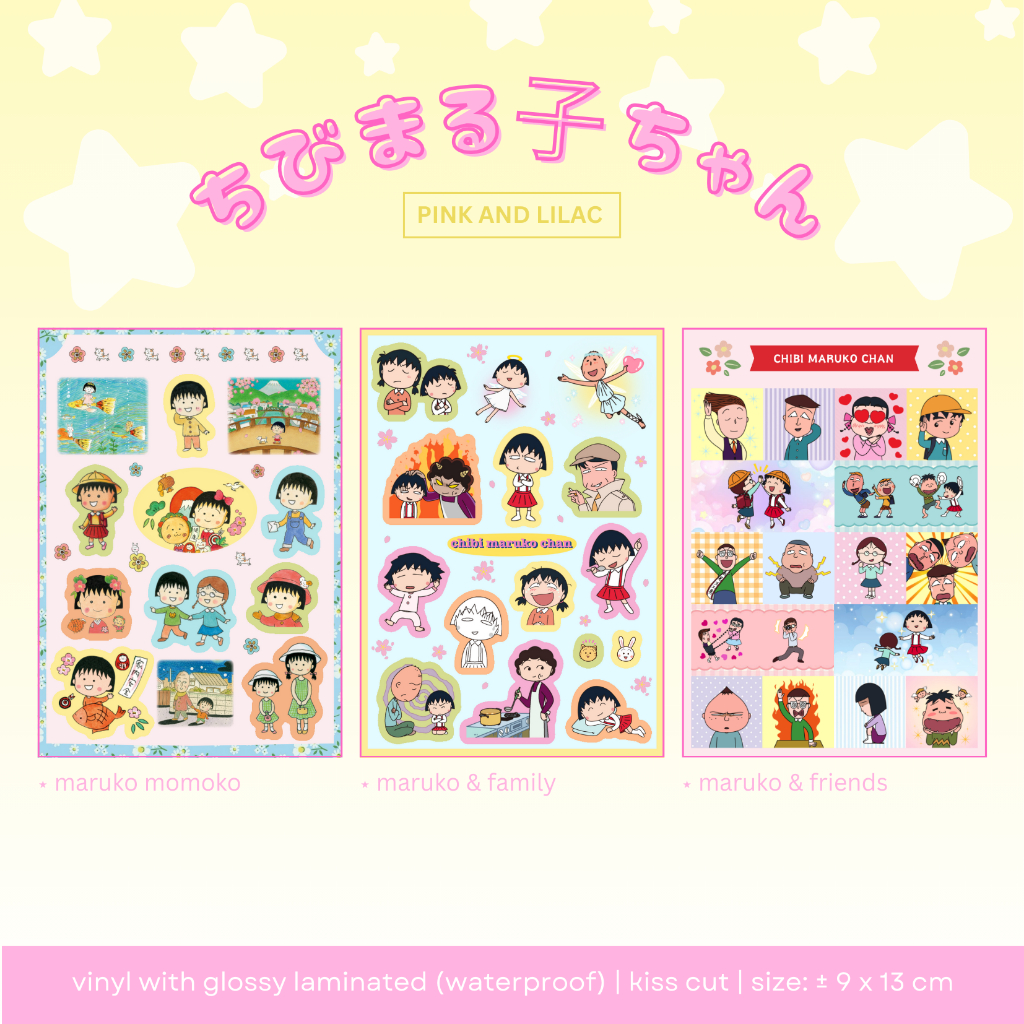 Jual Sticker Sheet Chibi Maruko Chan | Deco Sticker Japan Waterproof ...