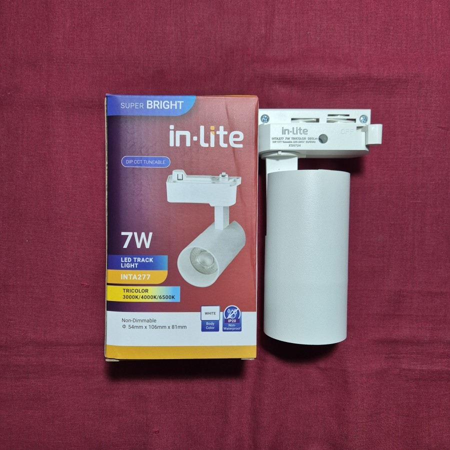 Jual INTA277 Track Light Kap Lampu Fitting Rel LED 7W Watt Tricolor 3 ...