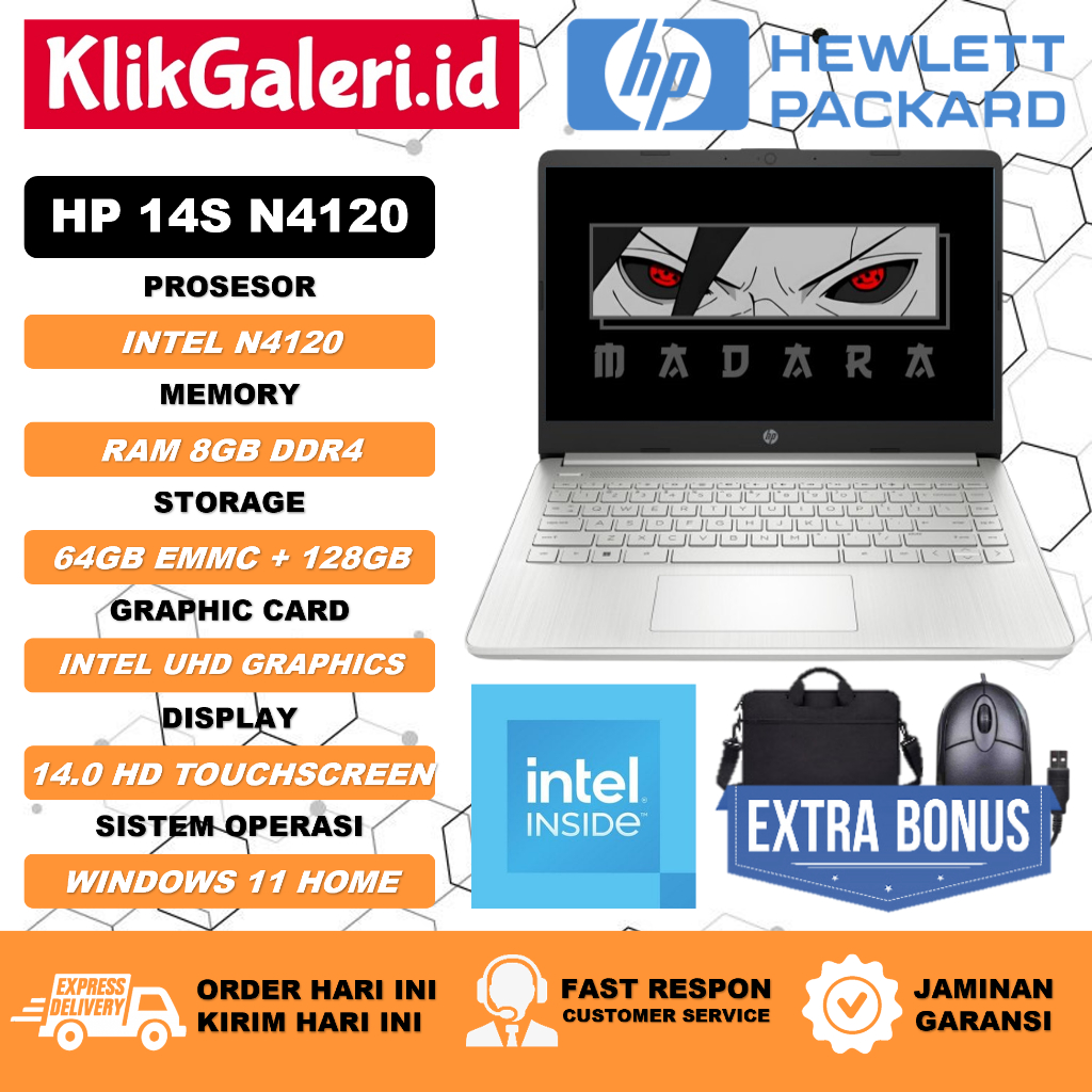 Jual Laptop Murah HP Slim Intel N4120 RAM 8GB 14 HD Touchscreen Win11 ...