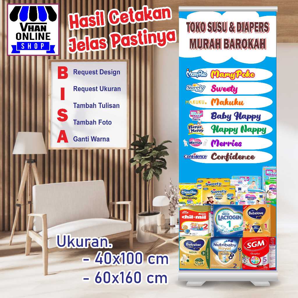 Jual Banner Spanduk Custom Toko Susu Anak dan Pampers Keren Bagus ...