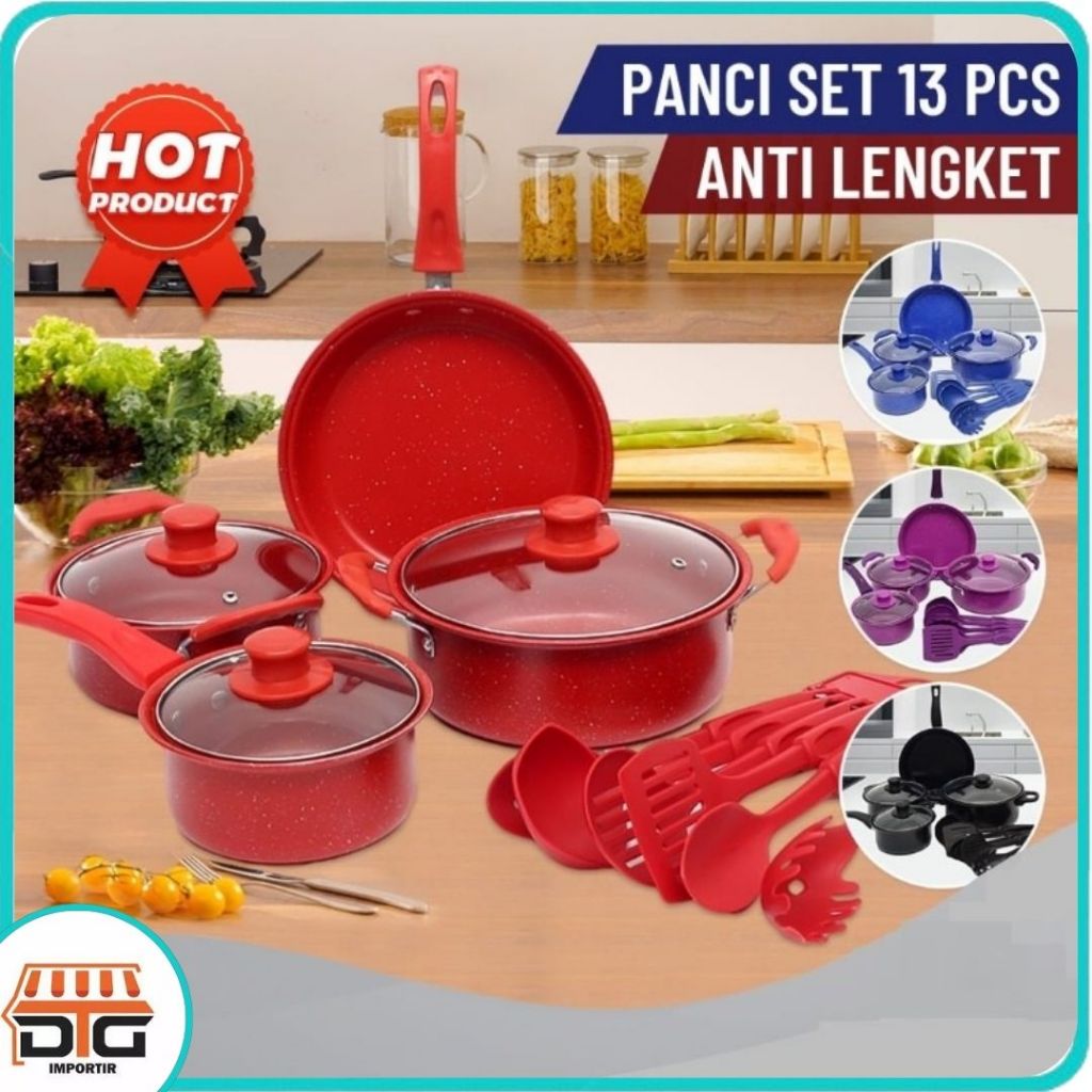 Jual TERMURAH !! Panci 13 Pcs Cookware Set / Panci Set 4in1 Panci Susu ...