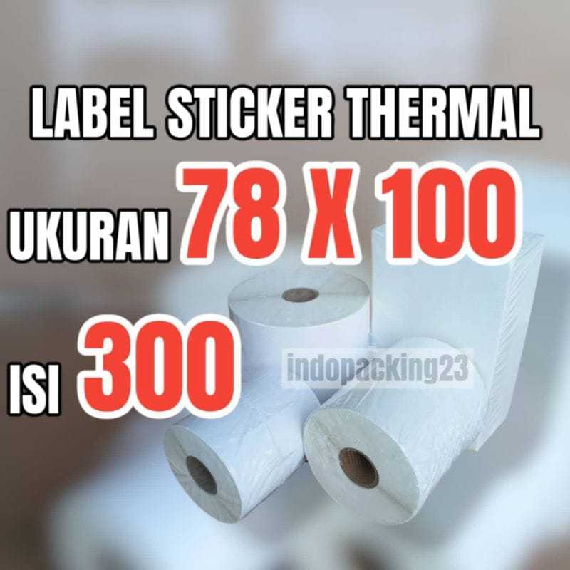 Jual LABEL THERMAL 78 x 100 KERTAS STICKER BARCODE 78x100mm Isi 300 PCS ...