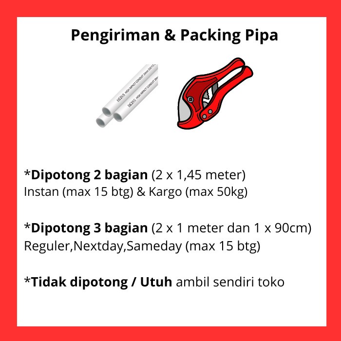 Jual PIPA CONDUIT PIPA LISTRIK 20 MM HITAM "BOSS" - 7020075 | Shopee ...