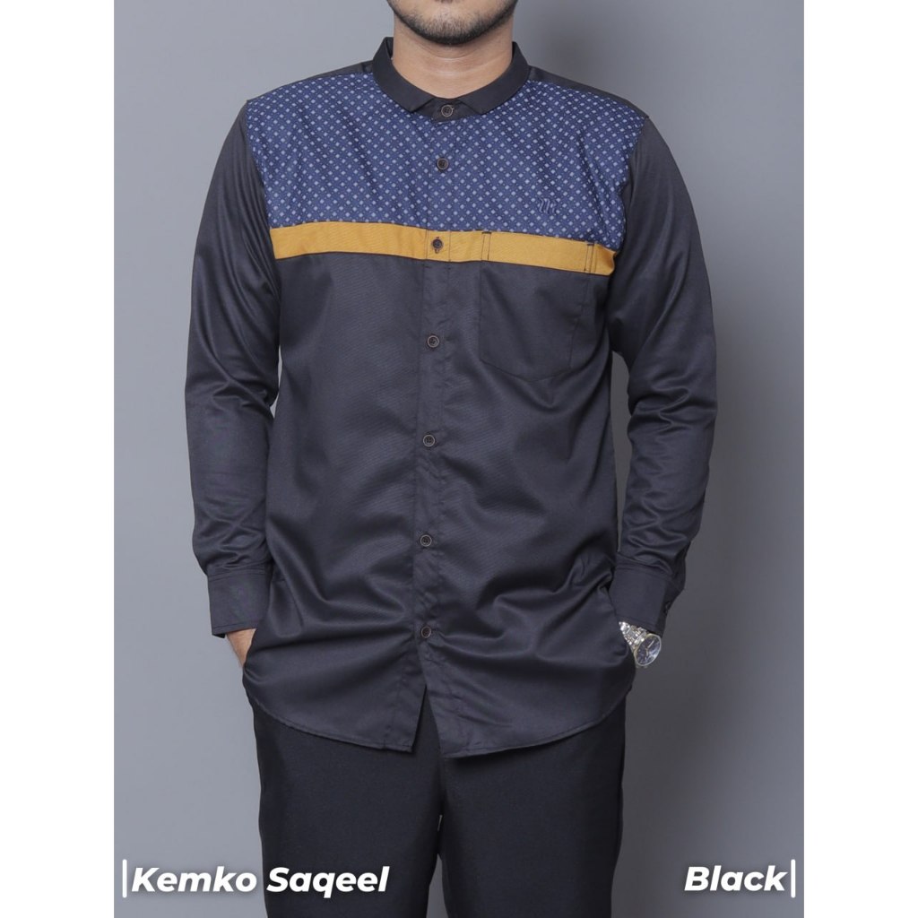 Jual Kemeja Koko Pria Dewasa Lengan Panjang Manset Motif Pattern Saqeel ...