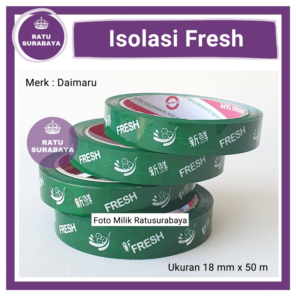 Jual Lakban FRESH Isolasi Sayur Mayur Daimaru uk 18mm x 50m Solasi ...
