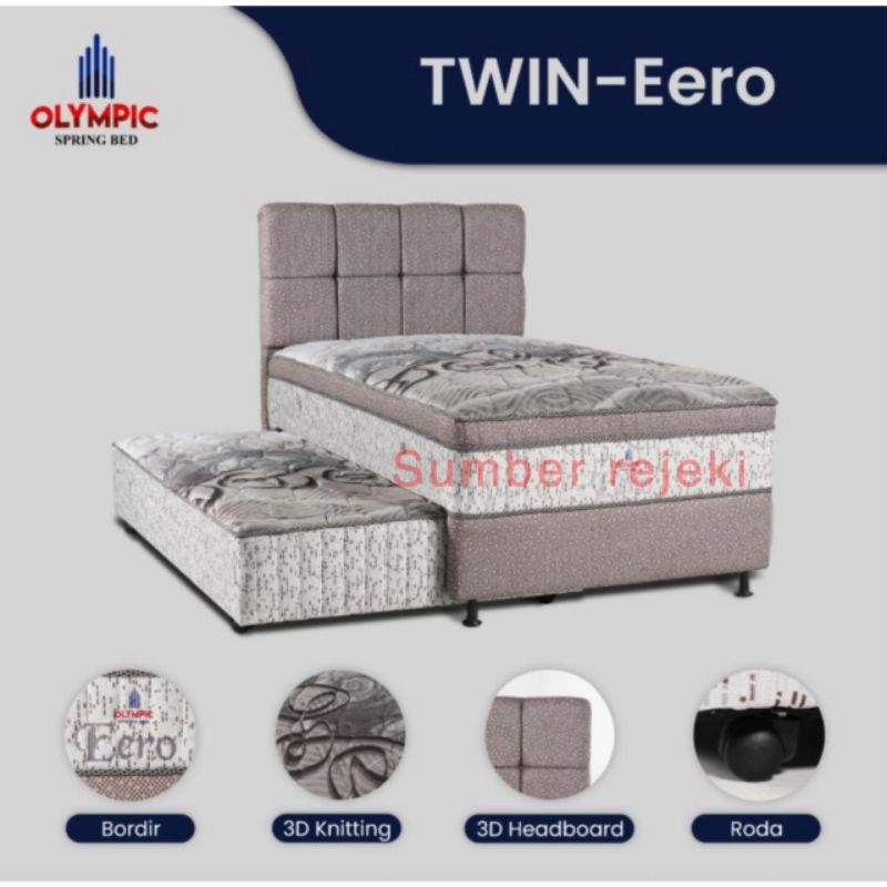 Jual olympic twin eero 120 x 200 kasur spring bed 2in1 120x200 full set ...