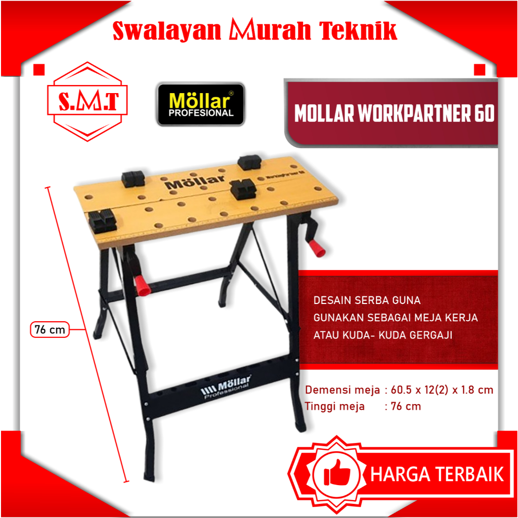 Jual MOLLAR WORKPARTNER 60 Folding Work Bench Meja Kerja Tukang ...