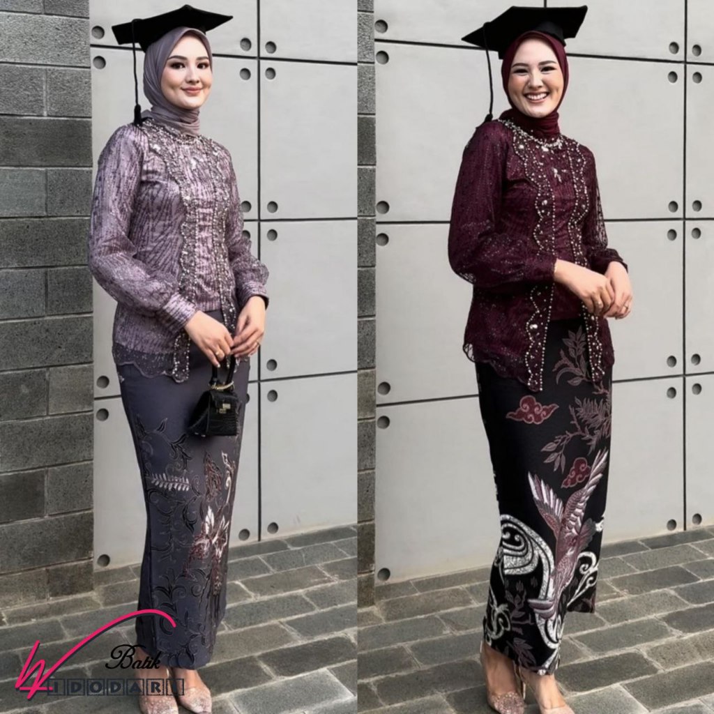 Jual Set Kebaya Kutu Baru Mega Modern Wisuda Lamaran Kondangan Tunangan Tunik Batik Brukat ...