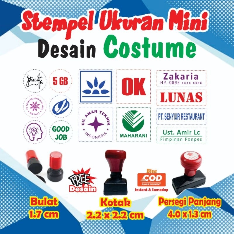 Jual Stempel Otomatis / Stempel Logo Ukuran Kecil Desain Custom ...