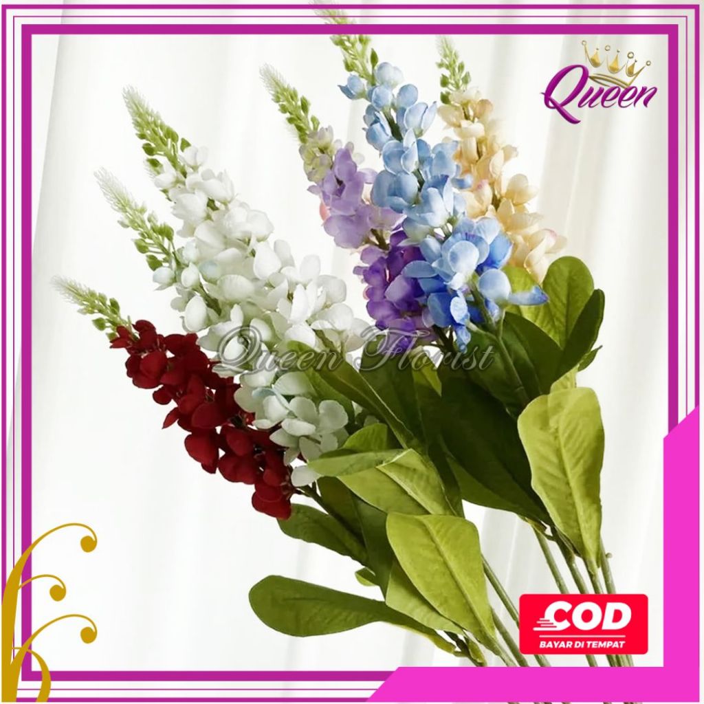 Jual 1TANGKAI PANJANG BUNGA HYACINTH OVAL 74CM HYACINTH GERIGI ...