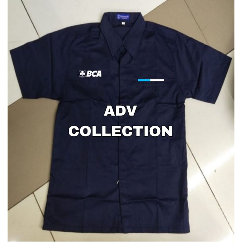 Jual Kemeja Bank BCA Seragam Bank BCA Navy Lengan Pendek Pria | Shopee ...
