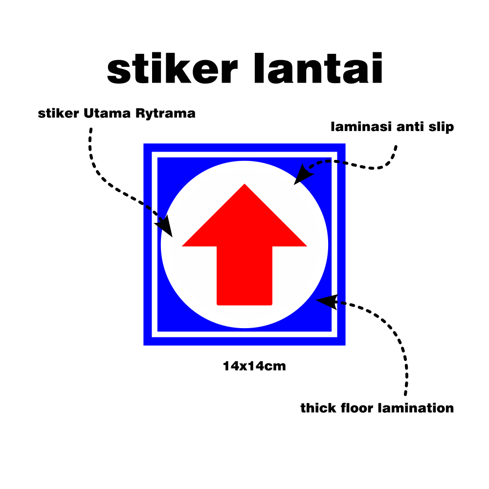 Jual Stiker Lantai Tanda Arah Panah Stiker Penanda Arah Bisa Tempel ...