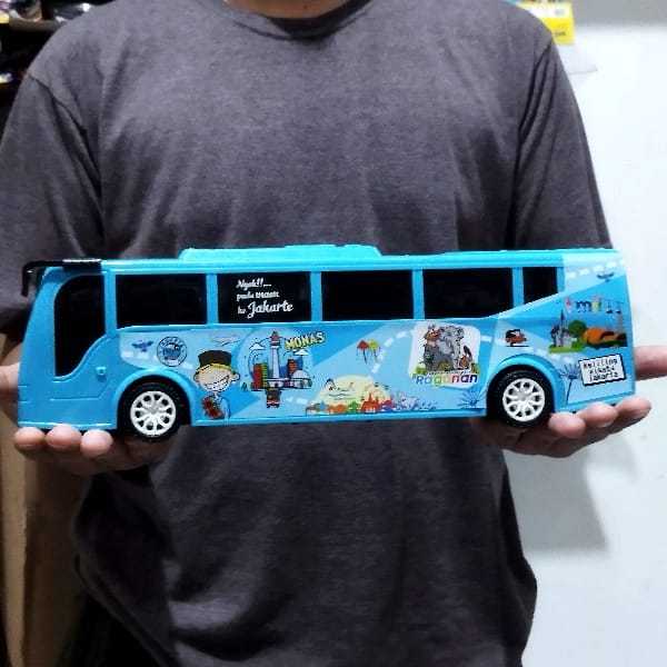 Jual Mainan Bus Wisata Jakarta Murah Jalan Dorong Roda Friction ...