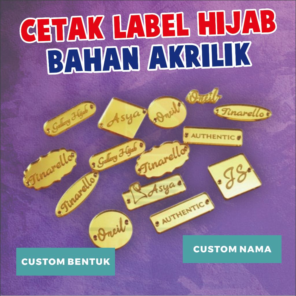 Jual CETAK LABEL HIJAB AKRILIK | Shopee Indonesia