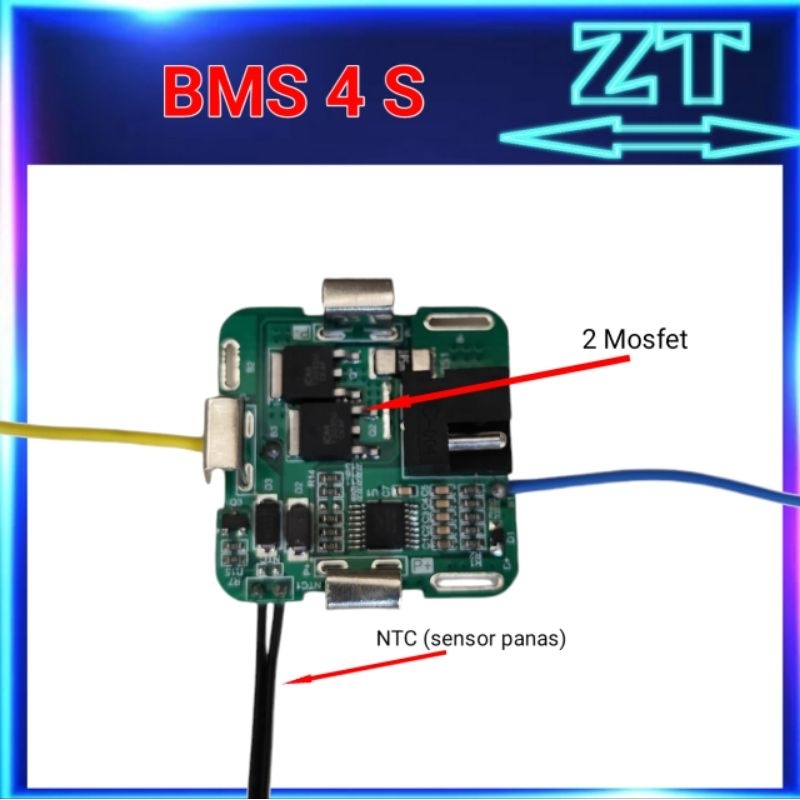 Jual (BMS) 4S 2 mosfet+sensor panas(NTC) | Shopee Indonesia