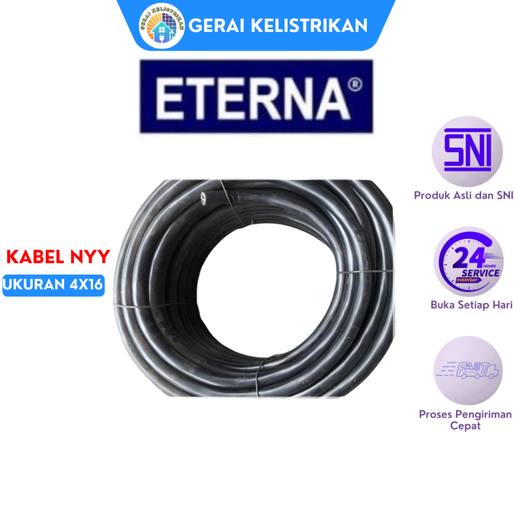 Jual Kabel Eterna NYY 4X16 mm Rol 1 Meter | Shopee Indonesia