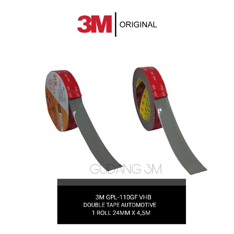 Jual 3M VHB Double Tape Automotive GPL110GF 24mm x 4,5M Original | Shopee Indonesia