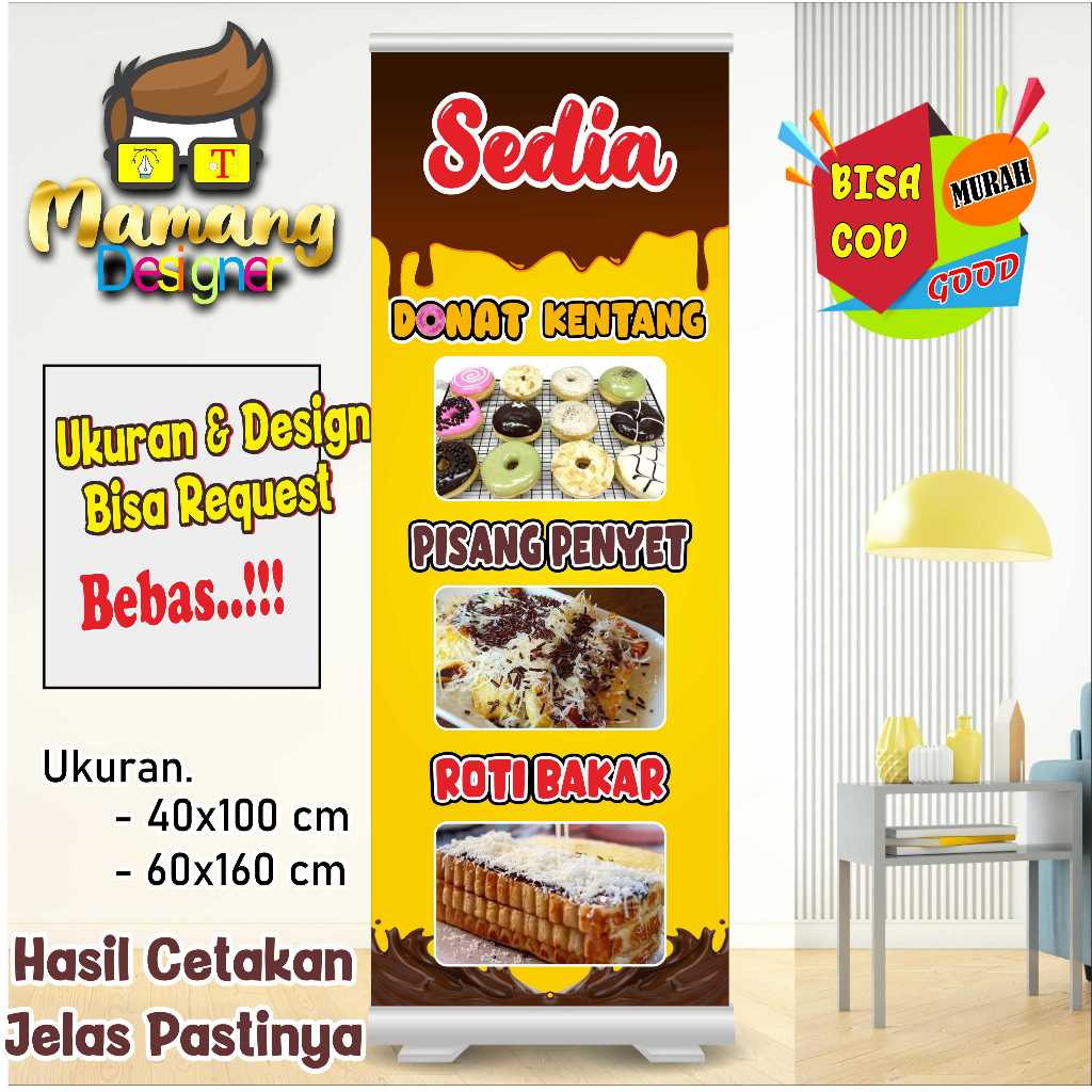 Jual Spanduk Banner Custom Donat Kentang, Pisang Penyet dan Roti Bakar ...