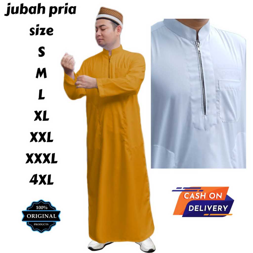 Jual Jubah Muslim Pria Dewasa Remaja lengan Panjang model kancing ...