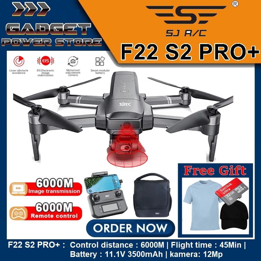 Jual Drone SJRC F22 S2 Pro+ 4K PRO PTZ 6KM Version EIS 2Axis Gimbal ...
