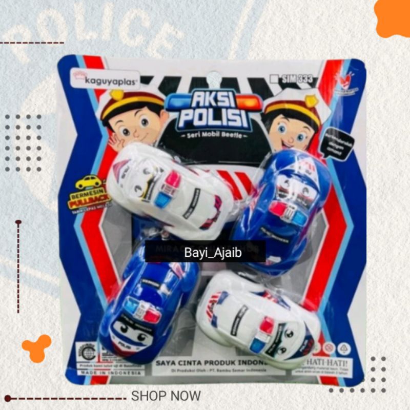 Jual Mobil Polisi Mainan Anak Mobil Mobilan Set isi 4 Pcs SNI | Shopee ...