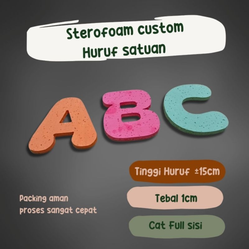 Jual huruf styrofoam satuan,backdrop ulang tahun,aqiqah,khitan,lamaran ...