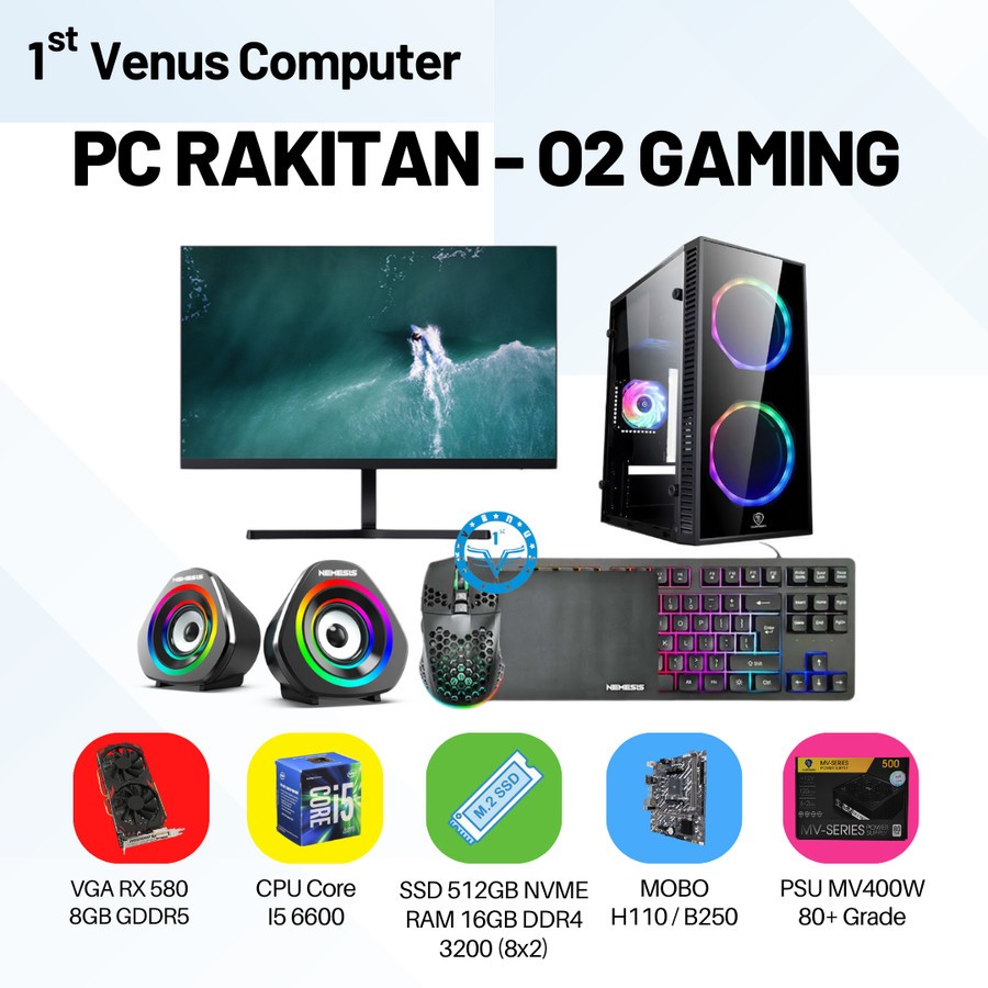 Jual Pc Rakitan Gaming - 02 / Rakitan Pc Gaming Full Set Core I5 6600 RX 580 8GB GDDR5 RAM 16GB ...