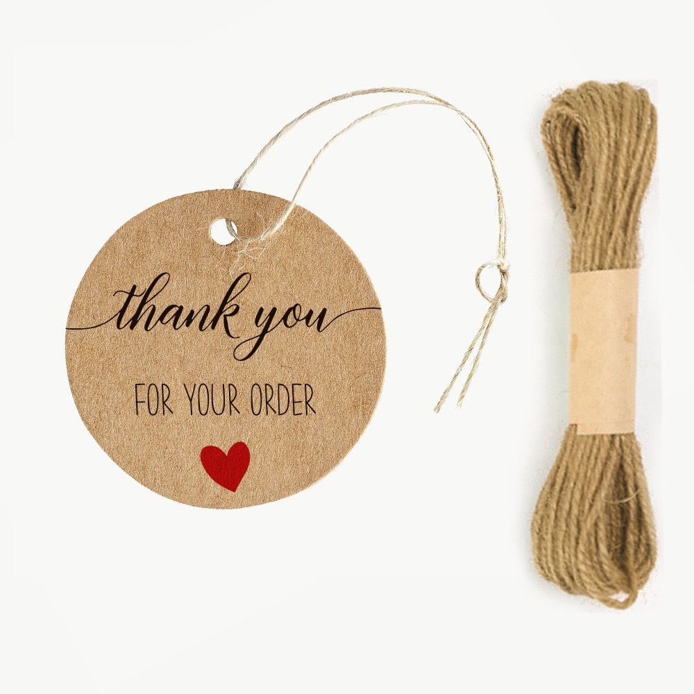 Jual Hang Tag Thank You BULAT Kraft Paper Hand Tag Label Souvenir ...