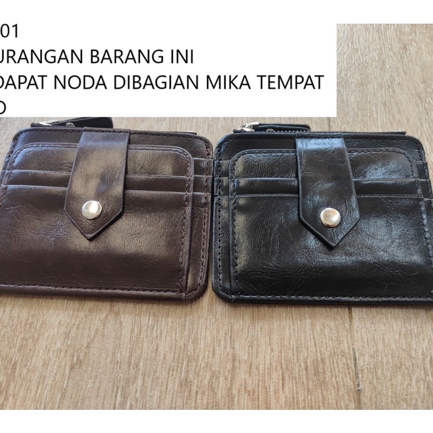 Jual KF7 DEFECT Dompet Kartu Pria Wanita Kulit Dengan Resleting ...