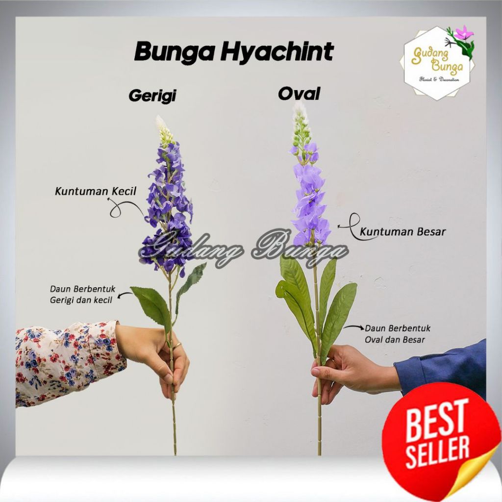Jual COD (1PCS) BUNGA HYACINTH OVAL 74CM & HYACINTH GERIGI 72CM ...