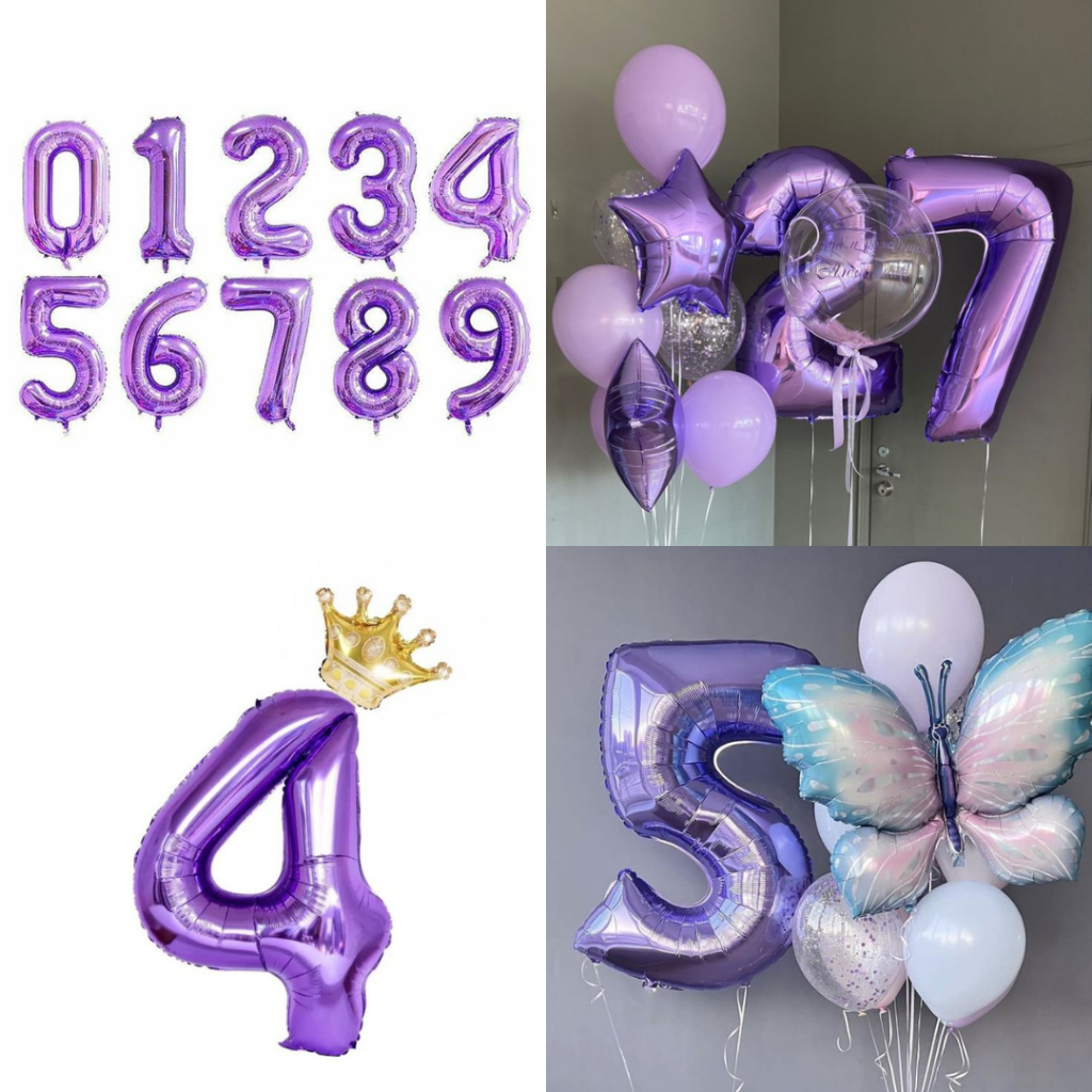Jual Balon Angka Ungu JUMBO/BESAR 80 cm | Shopee Indonesia