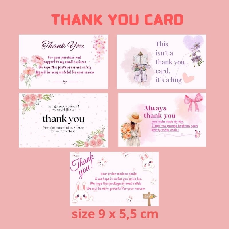 Jual Thank you card - Thank You Card Olshop - Kartu ucapan terima kasih ...