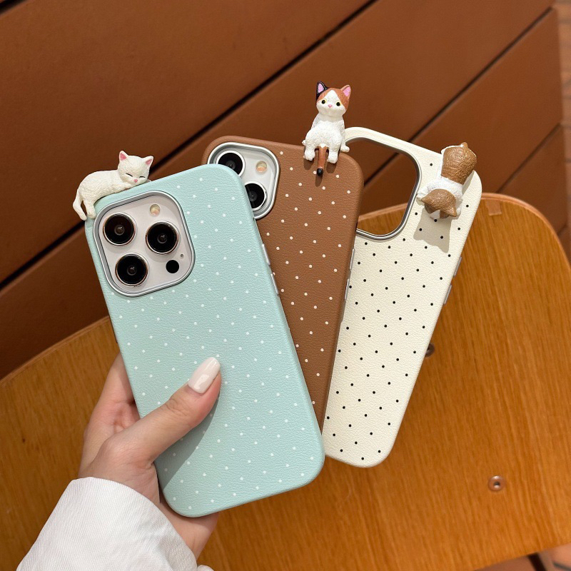 Jual POLKADOT WITH CAT HIPPERS CASE FOR IPHONE 12 - 16 PROMAX ...