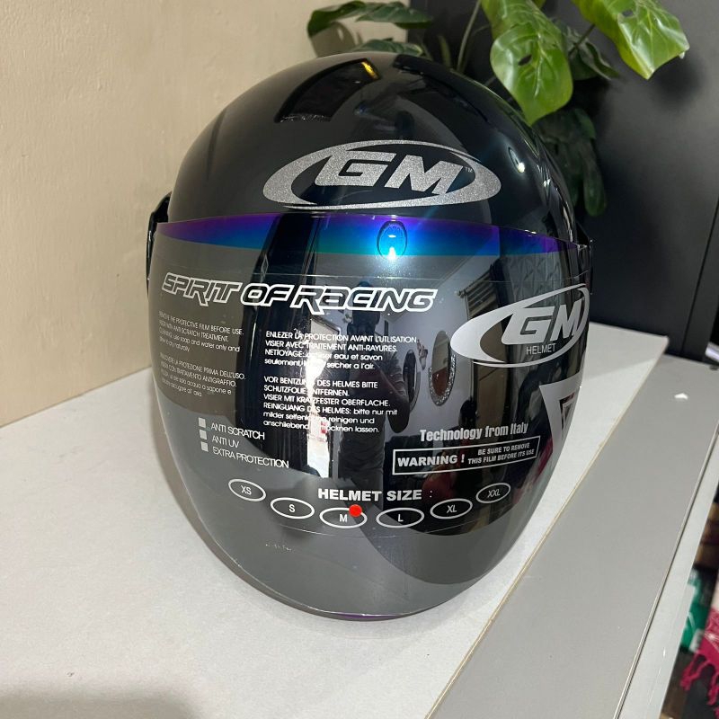 Jual Helm GM Evolution Hitam Glossy Original | Shopee Indonesia