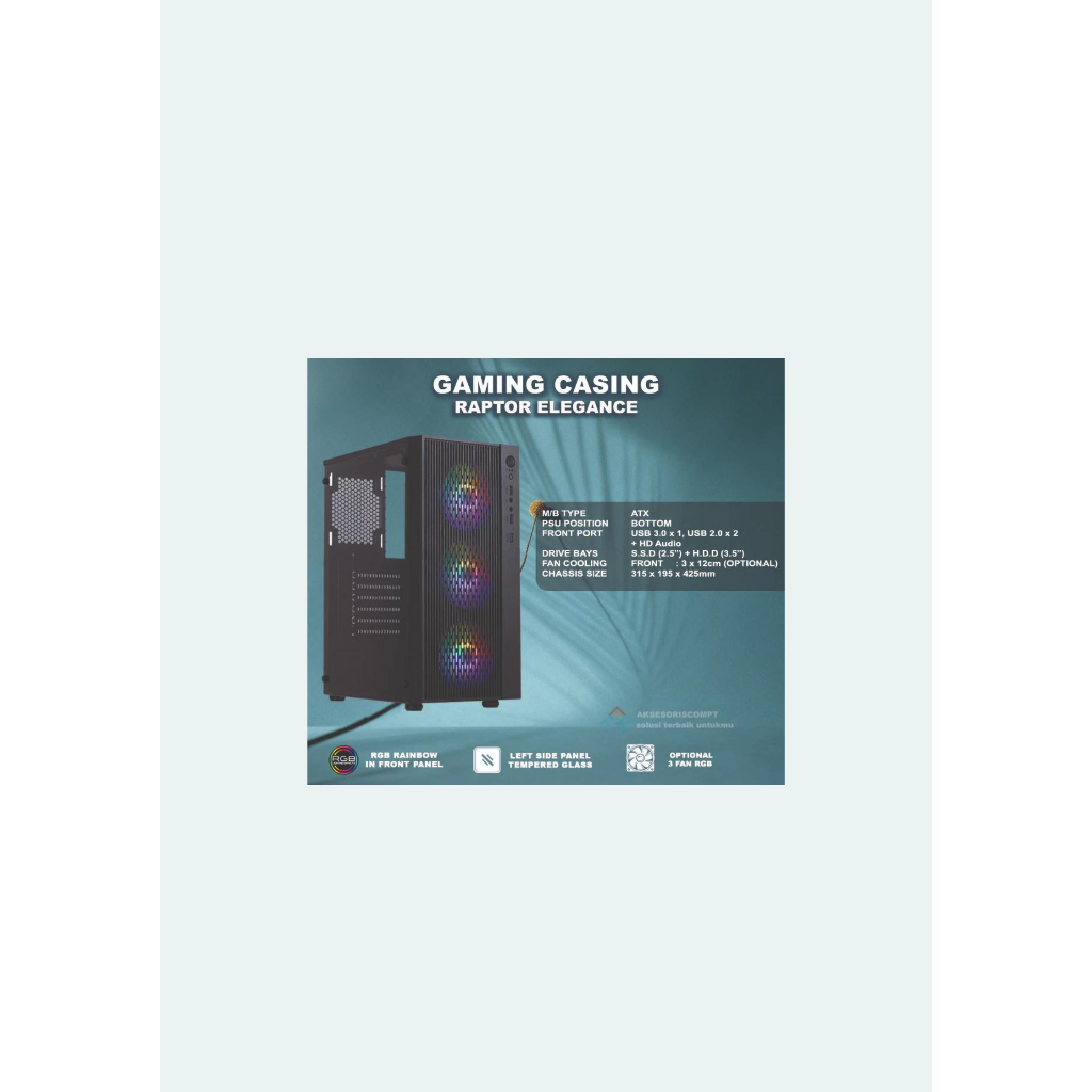 Jual RAPTOR /Casing Gaming SENTINEL - FULL ATX | Shopee Indonesia