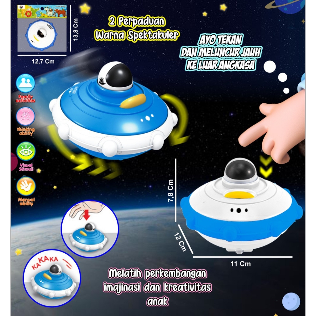 Jual Mainan Anak Astronot Tekan Bisa Berjalan Astronout Ufo Dan Rocket ...