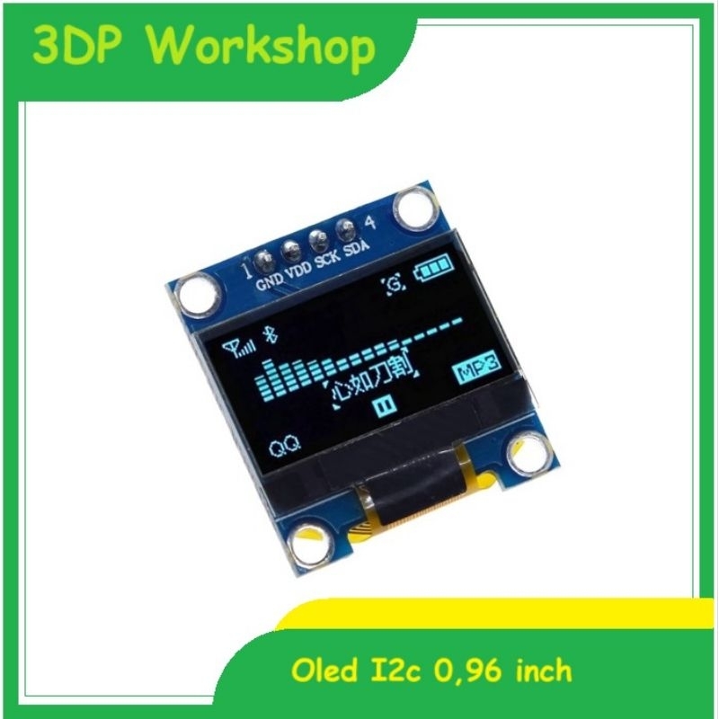Jual OLED 0.96 INCH I2C LCD DISPLAY MODULE BLUE | Shopee Indonesia