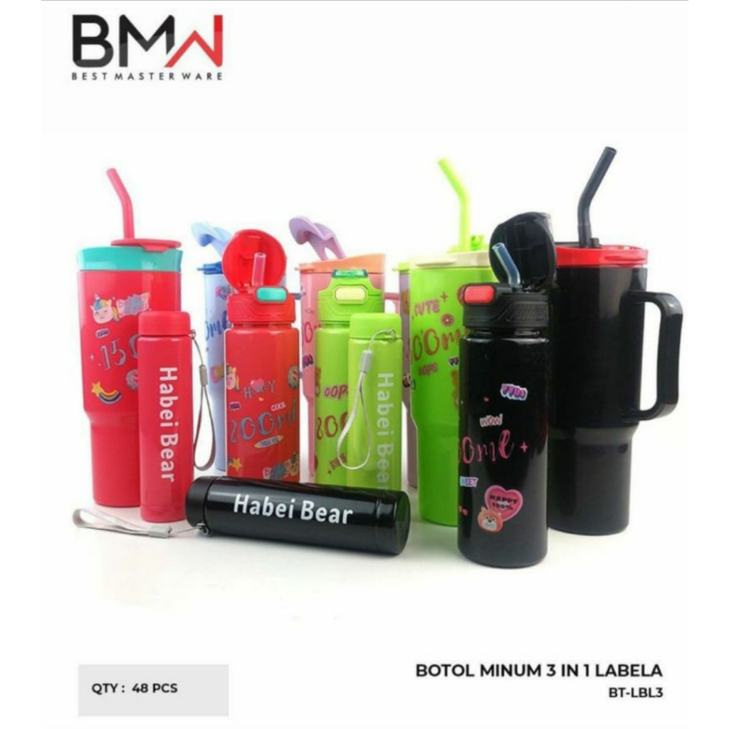 Jual Botol Beranak Terbaru Free Sedotan motif Bear/ Botol 3in1 Baru ...