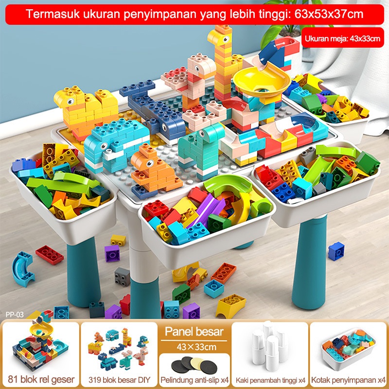 Jual Meja Belajar/Meja Ejaan LEGO Anak Multifungsi/Meja Blok Bangunan ...