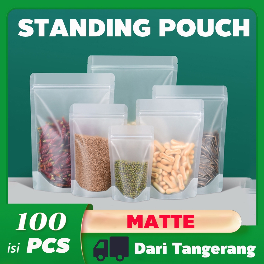 Jual 100PCS Standing Pouch Matte Kemesan Makanan Plastik Ziplock Snack ...