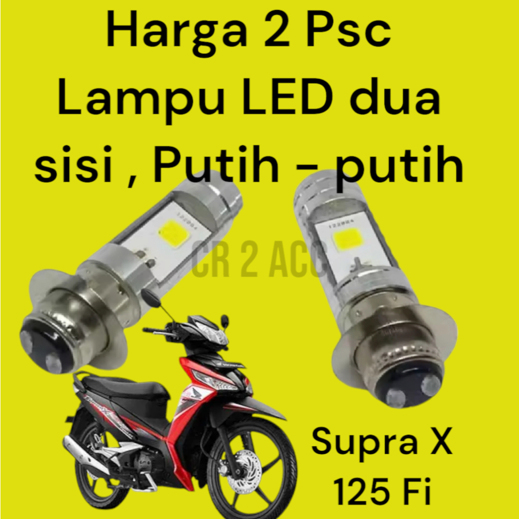 Jual BOHLAM LAMPU DEPAN LED SUPRA X 125 NYALA PUTIH HARGA 2 PCS ...