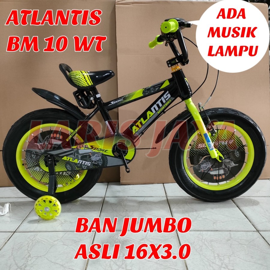 Jual [ BONUS BELL ] Sepeda anak bmx 16 inch ATLANTIS BM 10 WT BAN JUMBO ASLI 3.0 sepeda bmx 16 ...