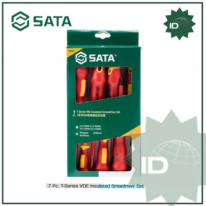 Jual SATA Obeng T VDE SET 7 pcs VDE INSULATED SET 09303 | Shopee Indonesia