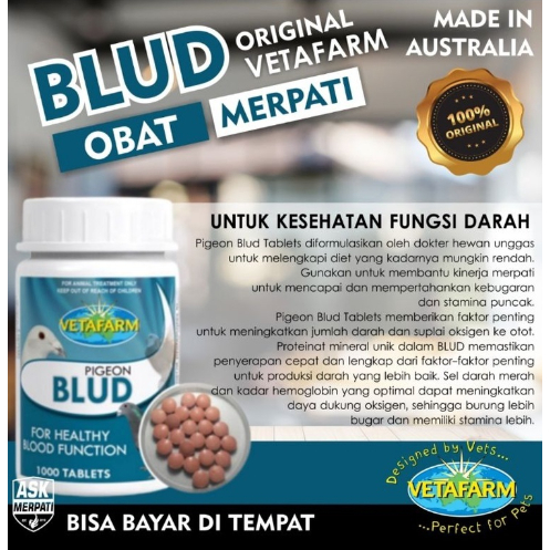 Jual BLUD TABLET VETAFARM DOPING HARGA PER BUTIR ECER DOPING VITAMIN KESEHATAN SEL DARAH MERAH ...