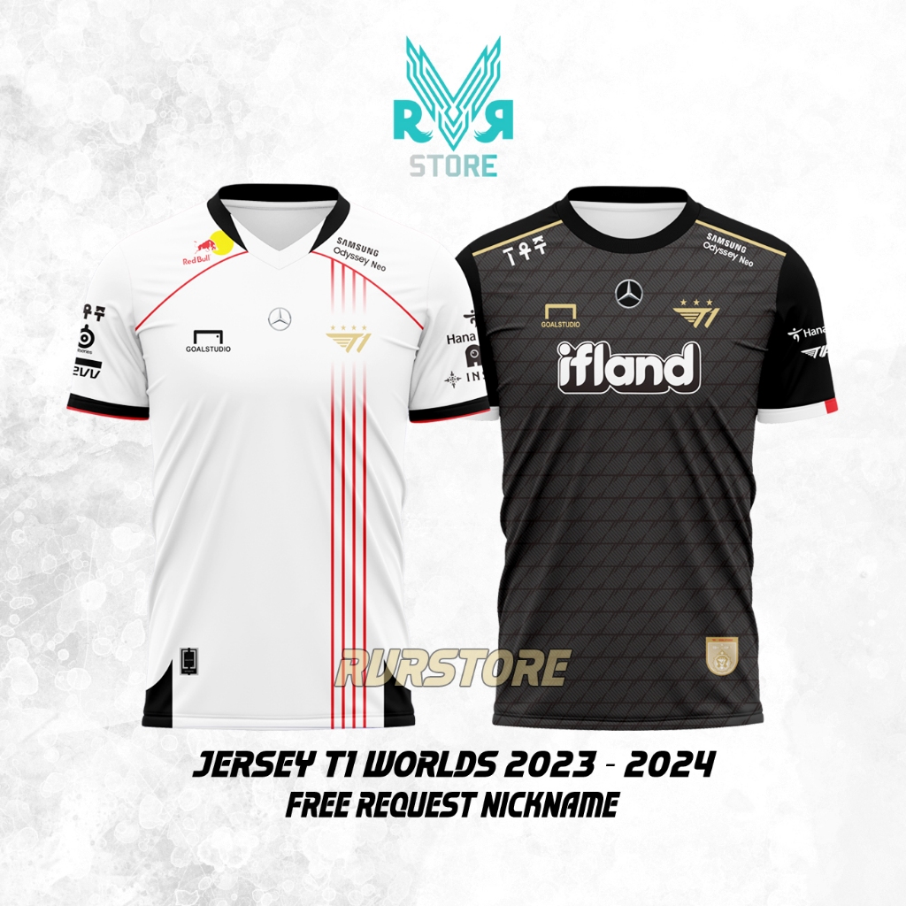 Jual JERSEY Baju Kaos T1 WORLDS 2023 New ( free custom nickname ) | Shopee Indonesia