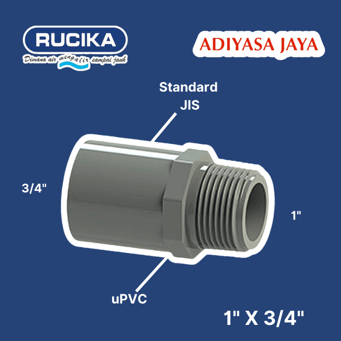 Jual Valve Socket AW 1 X 3/4 (Rucika) / SDL (Sock Drat Luar) | Shopee ...