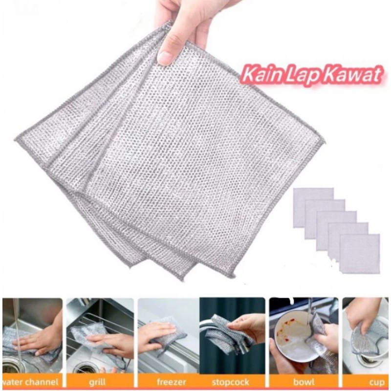Jual Kain Cuci Piring KAWAT Persegi Lap Pembersih Panci Piring ...