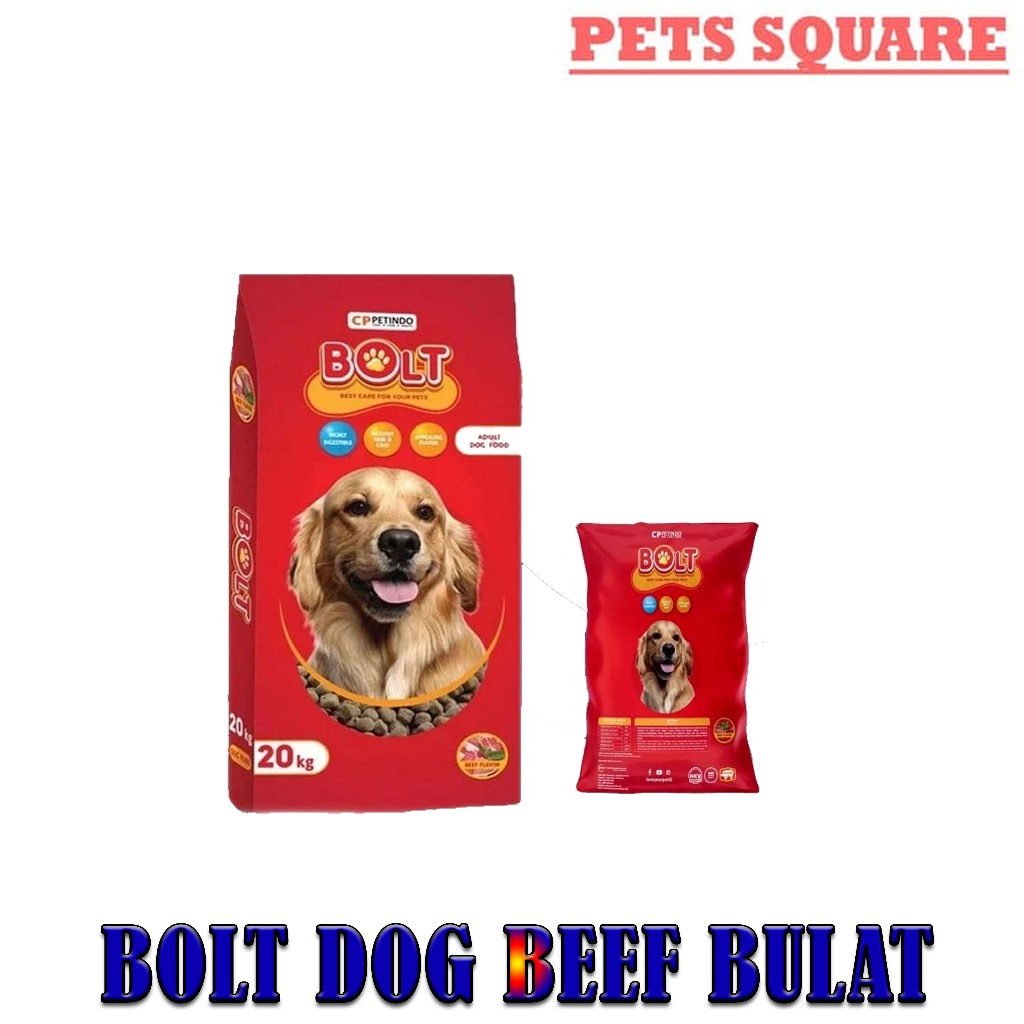 Jual Makanan Anjing Bolt Dog Beef Kibble Bulat 20KG (G/G) | Shopee ...