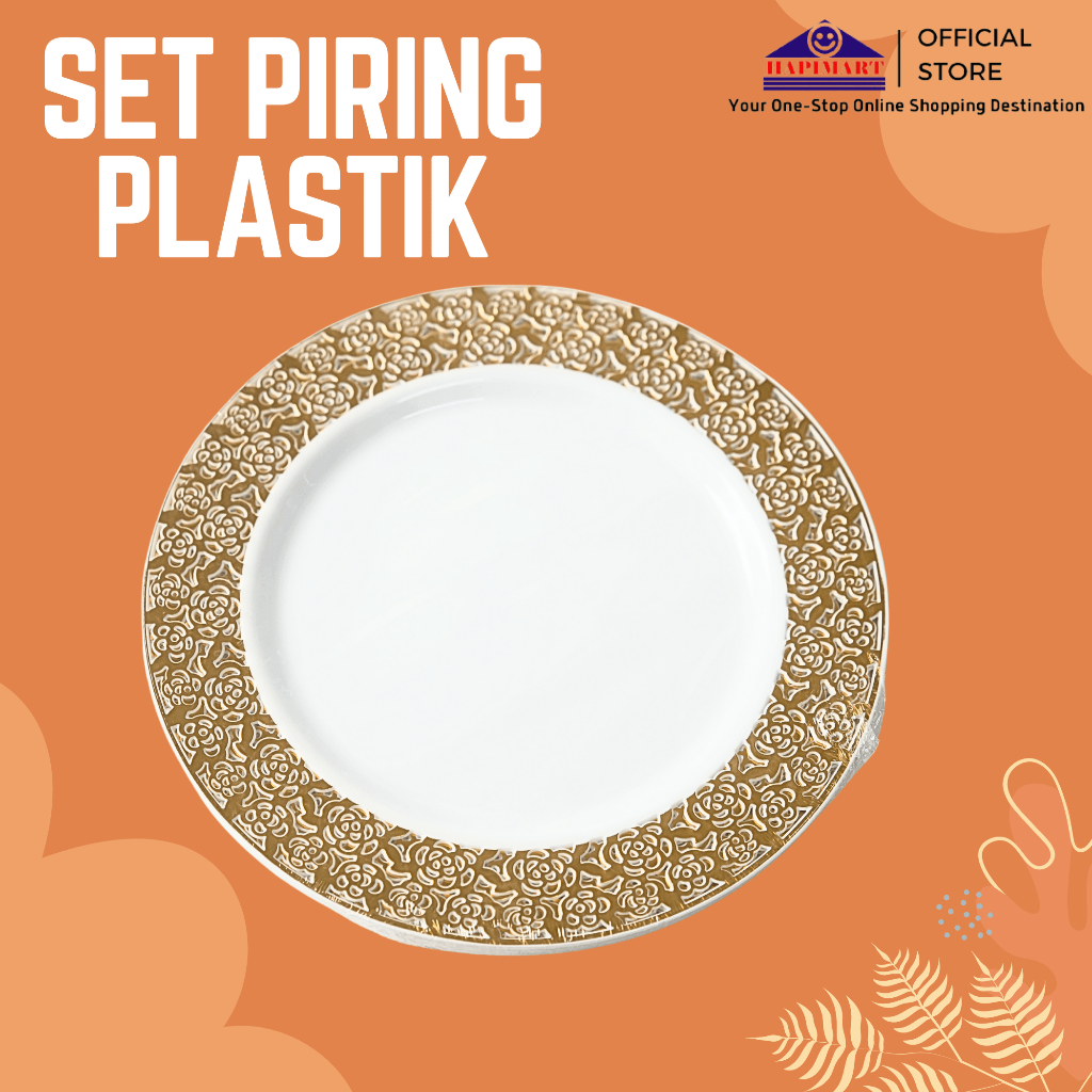 Jual Set Piring Renda Diner 6 buah Diameter 26cm Warna Emas/Piring ...